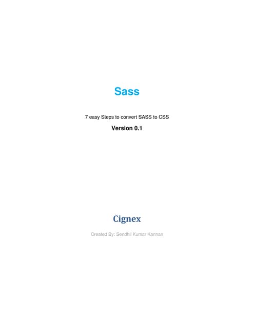 Steps to convert sass to css | PDF Steps to convert sass to css | PDF
