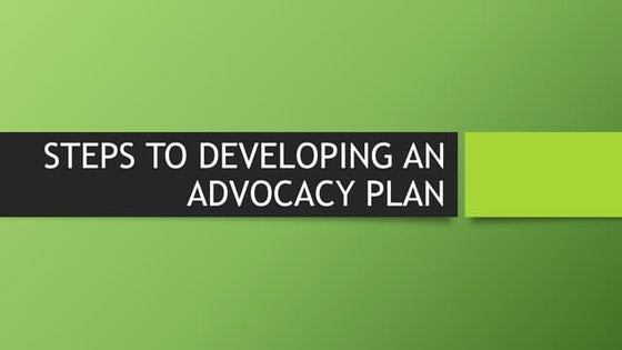 An introduction to advocacy | PPT
