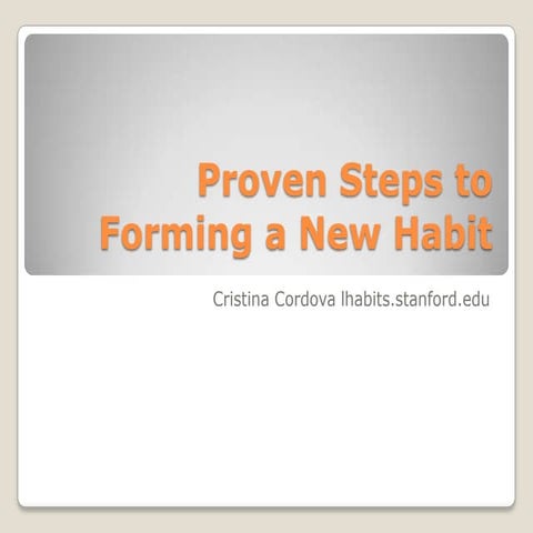 Proven Steps to Forming a New Habit | PPTX