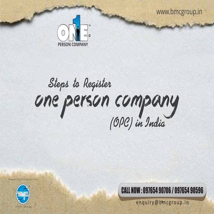 Steps to Register One Person Company in India | PDF