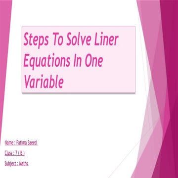 Steps To Solve Liner Equations In One Variable.pptx