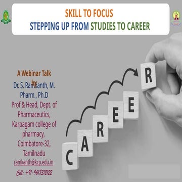 STEP UP FROM STUDIES TO CAREER - An approach | PPTX