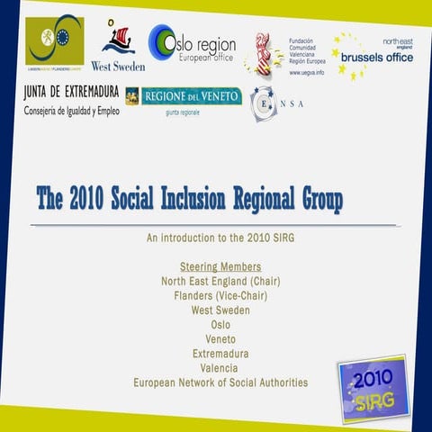 Sterckx - Introduction to the 2010 sirg | PPT