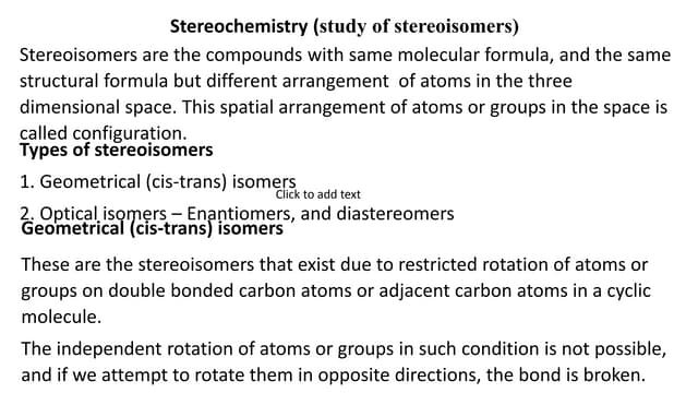 Stereochemistry (Introduction to Stereochemistry) | PDF