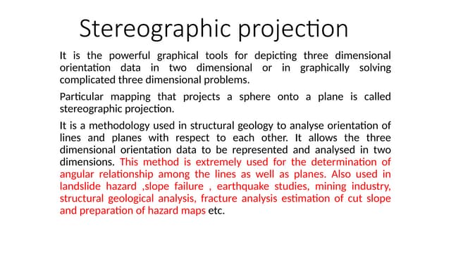 Stereographic projection crystallography | PPTX