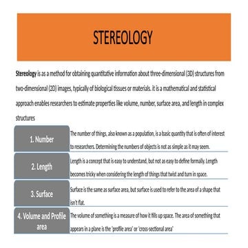 Stereology.pptx.................................... | PPTX