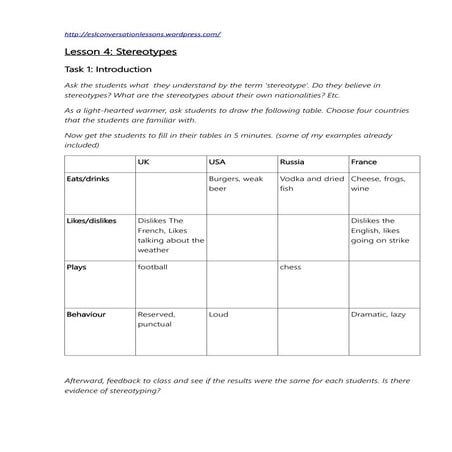 Stereotype lesson2 | PDF