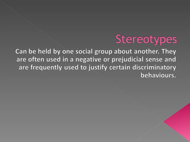 Lesson 9 Stereotypes | PPT