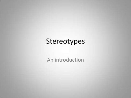 Tessa perkins stereotype theory | PPT