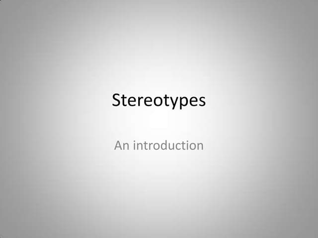 Stereotype | PPT