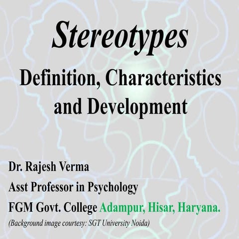 Stereotypes Definition and Meaning | PPTX