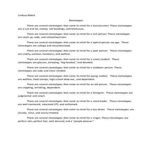 Stereotypes fys | PDF