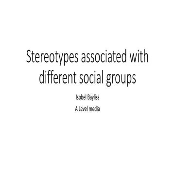 Stereotypes associated with the media | PPTX