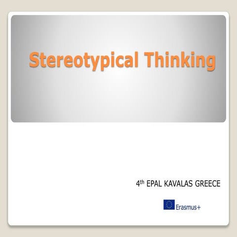 Stereotypical thinking | PPT