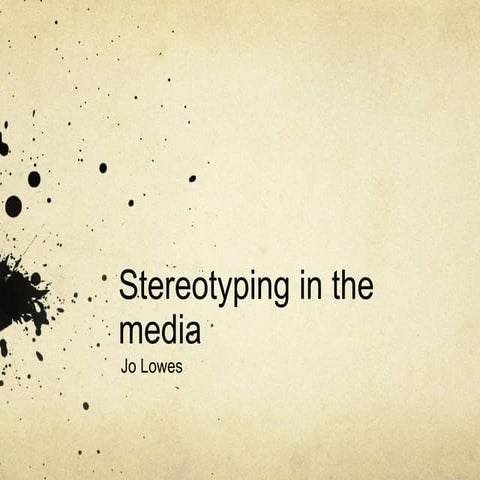 Stereotyping in media | PPT