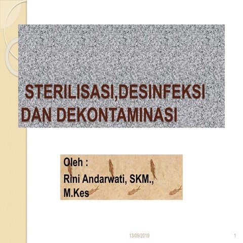 Desinfektasi peralatan kesehatan | PPTX