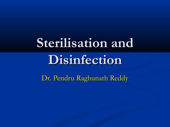 Sterilization and disinfection | PPT