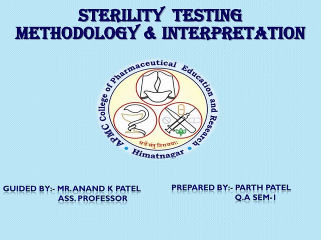 Sterility testing of Pharmaceutical Products | PPT