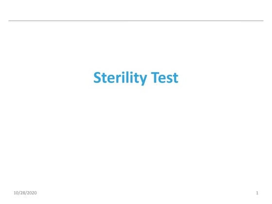 Sterility testing of Pharmaceutical Products | PPT