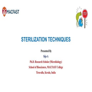 Sterilization Techniques - Medical Microbiology | PPTX