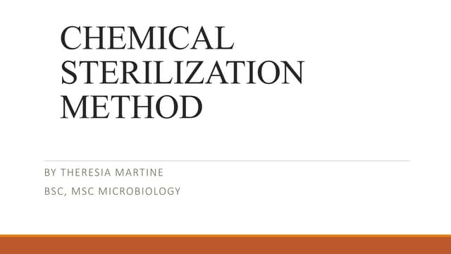 Sterilization Chemical Method | PPT