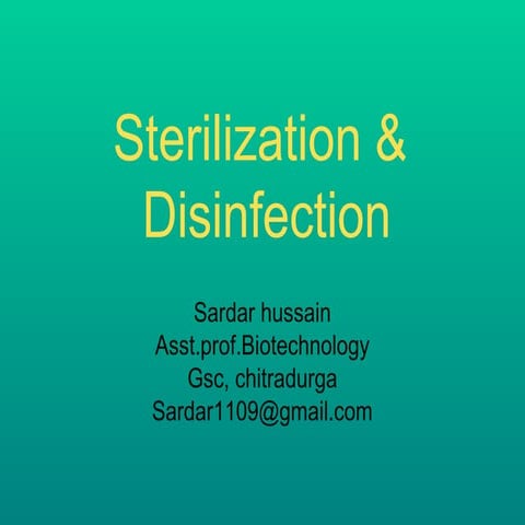Sterilization & disinfection | PPT