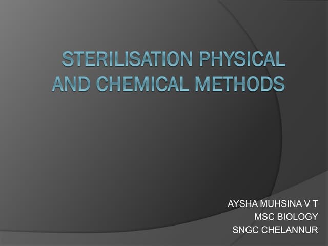 Physical and chemical control of microorganisms | PPTX