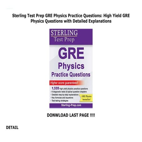 Sterling Test Prep GRE Physics Practice Questions: High Yield GRE ...