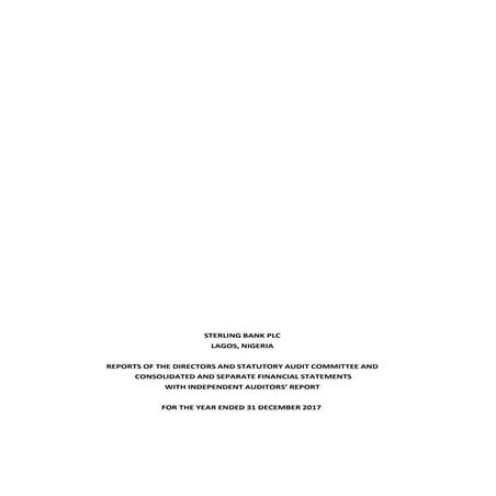 Sterling bank annual report 2017 | PDF