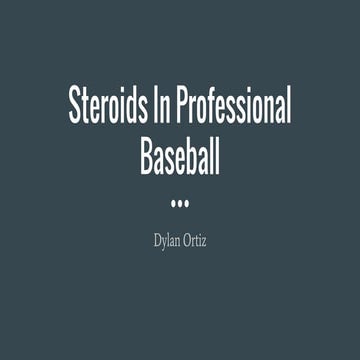 Steroids in professional baseball | PDF