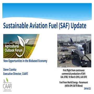 SAF (Sustainable Aviation Fuel) for fossil | PPTX