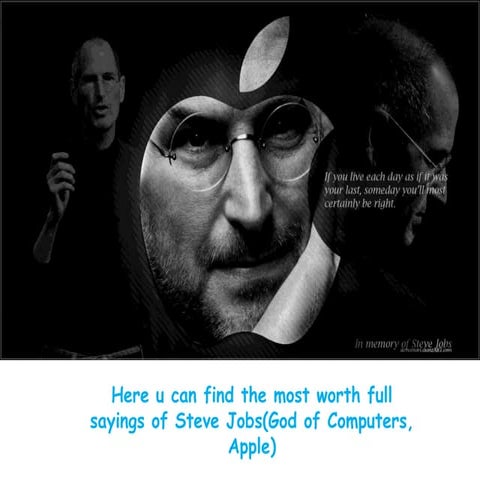 Steve and his life's sayings | PPT