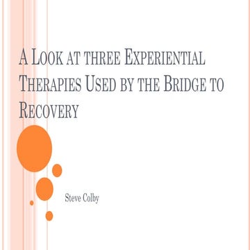 A Look at three Experiential Therapies Used by the Bridge to Recovery | PPT