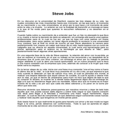Analisis del discurso de steve jobs | DOCX