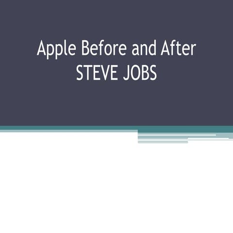 Apple Before and After Steve jobs | PPTX