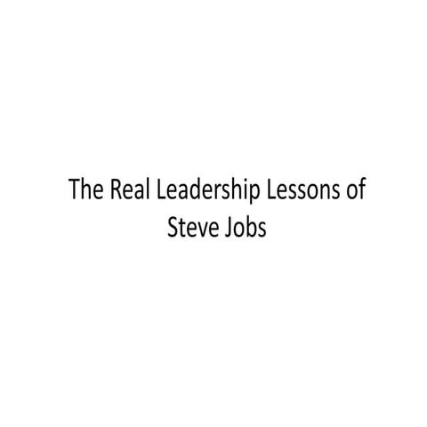 Management lessons of steve jobs | PPTX
