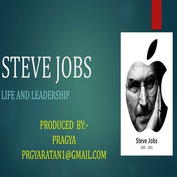 Steve jobs , VISIONARY LEADER,APPLE FOUNDER ,STEVEN JOBS | PPTX