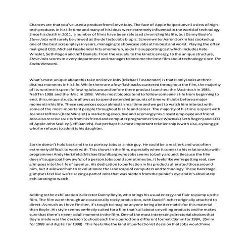 Steve jobs - Movie Review | DOCX