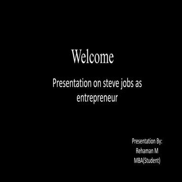 Steve jobs bibliography - Entrepreneur | PPTX