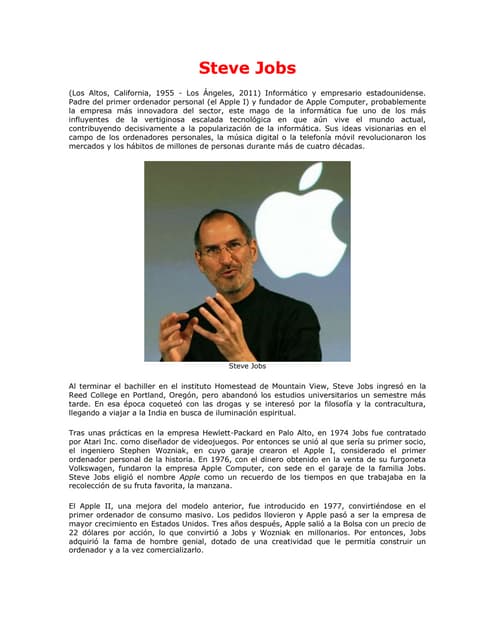 Biografia de Steve Jobs | PDF