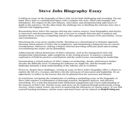 Steve Jobs Biography Essay | PDF
