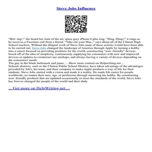 Steve Jobs Influence | PDF