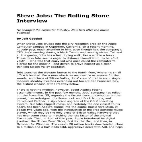 Steve jobs interview | PDF