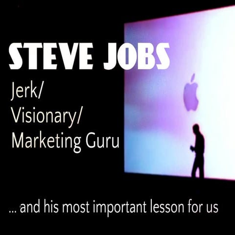 Steve Jobs: Jerk/Visionary/Marketing Guru ...and his most important ...