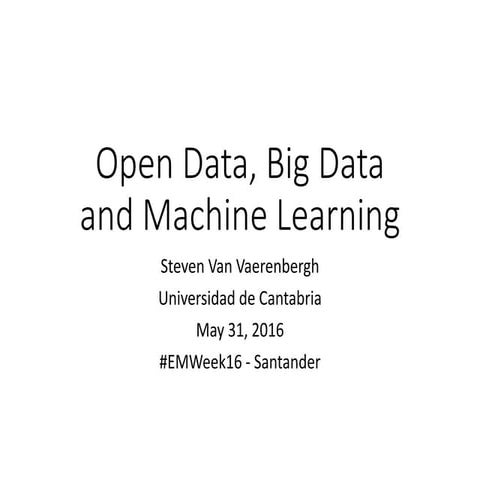 Open Data Big Data And Machine Learning Ppt 