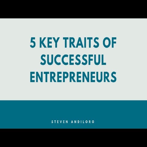 Steven Andiloro: 5 Key Traits of Entrepreneurs | PDF