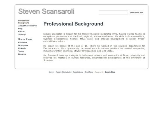 Steven scansaroli biography | PDF | Business | Business and Finance