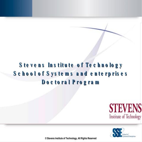 Evolution of PhD Program - School of Systems & Enterprises, Stevens ...