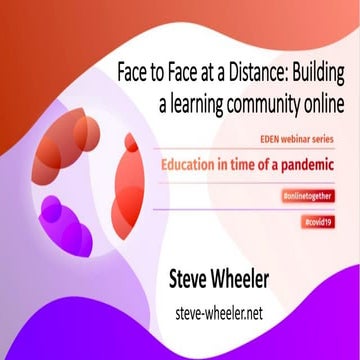 Face-to-face at a distance: Building a learning community online | PDF ...