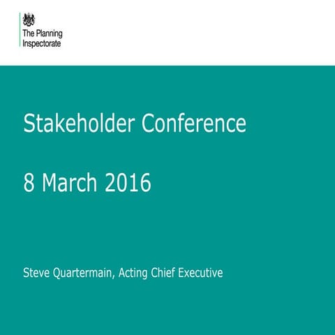 Steve Quartermain welcome address | PPT